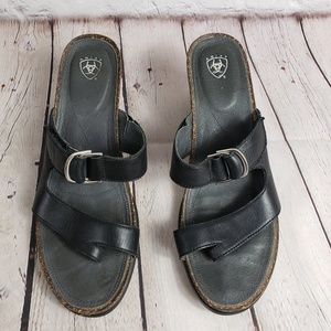 Ariat | Shoes | Ariat Sandals 75 Eu 385 Wedge Slide Heeled Shoes | Poshmark